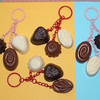 I Love Chocolate Keychain, Chocolate Lover Keychain, Chocolate Charm ...