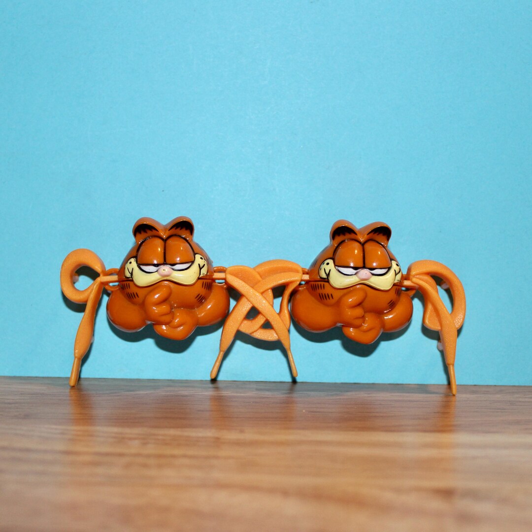 Vintage Garfield Bow Biters Kids Shoe Lace Locks 1989 - Etsy