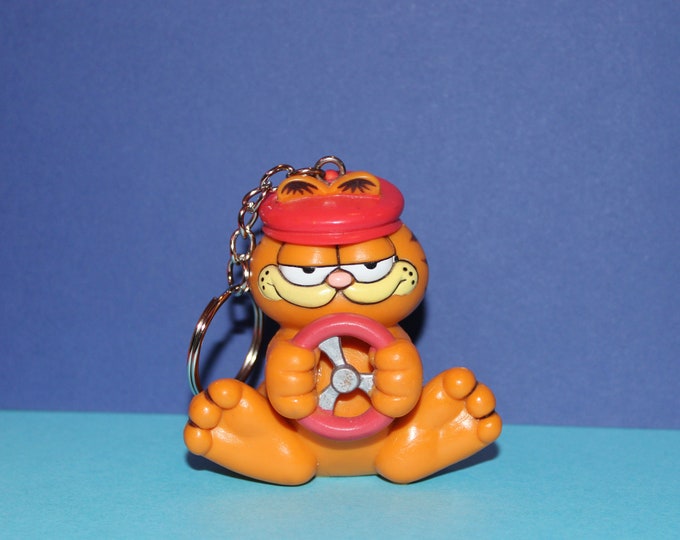 Vintage Garfield Driving PVC Figure/toy With Steering Wheel Upcycled ...