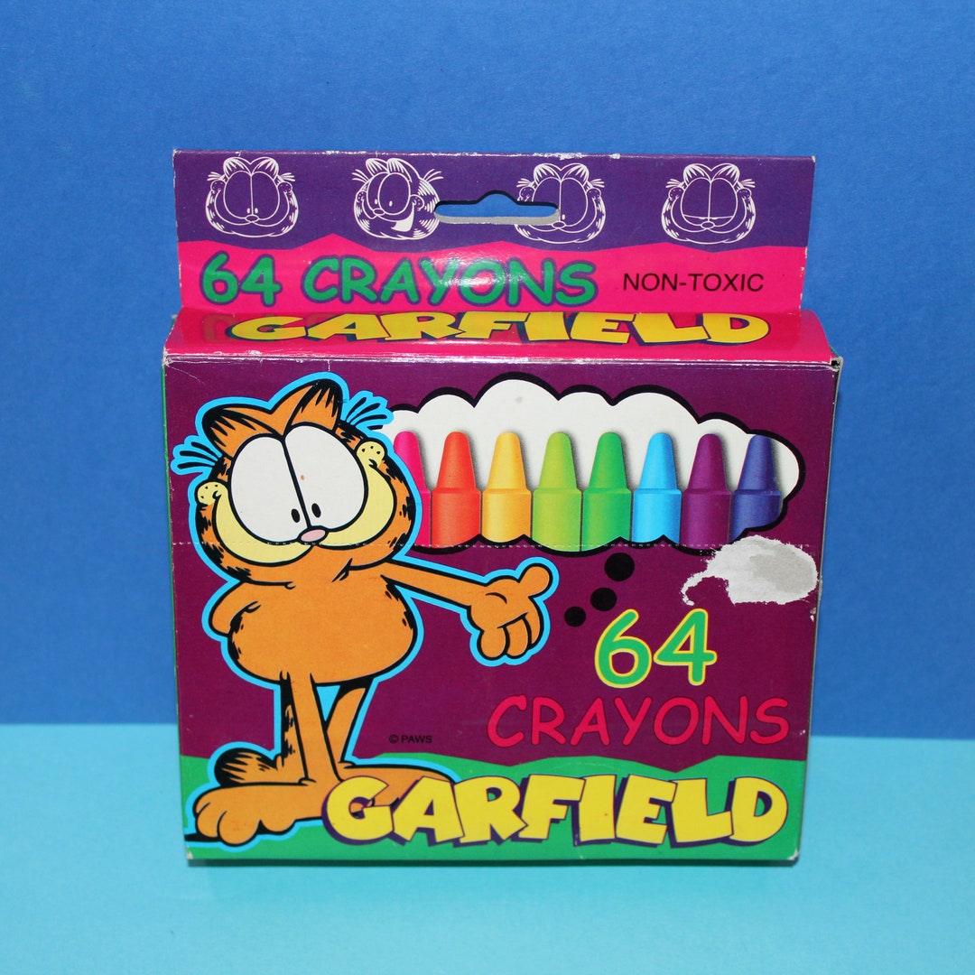Vintage Garfield 64 Crayons Non-toxic Unused in Box - Etsy