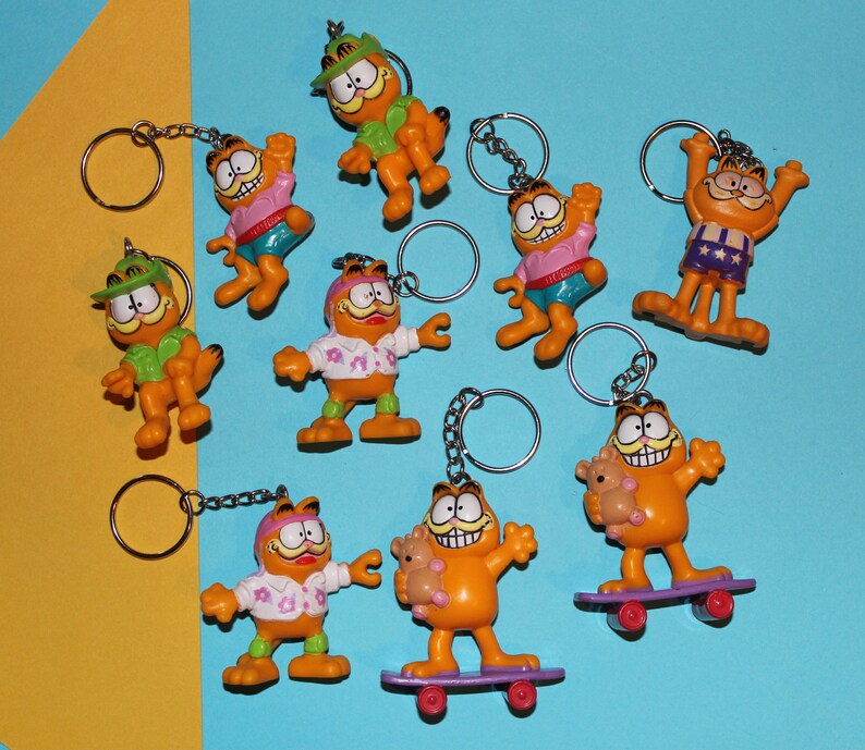 Vintage Garfield PVC Figures Upcycled Keychains Your Choice - Etsy