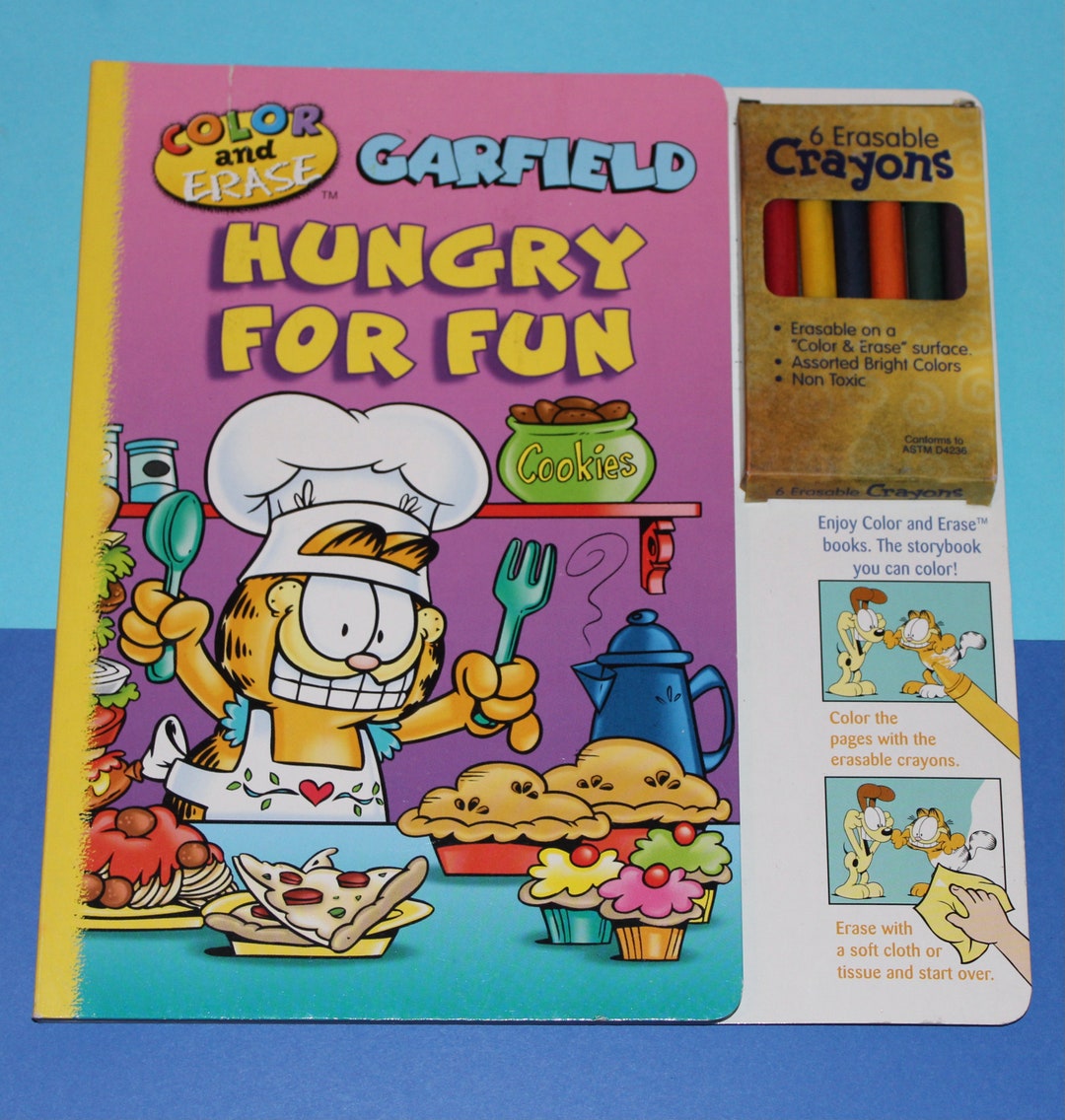 Vintage Garfield Color and Erase Hungry for Fun Book With Erasable ...