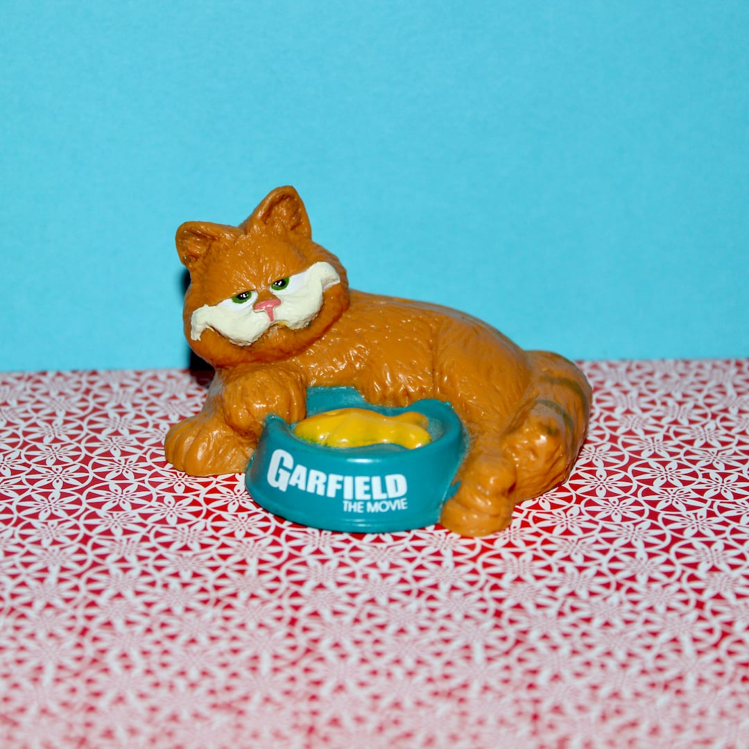 Garfield the Movie Goldfish in Food Bowl 2003 PVC Plastic Vintage Toy ...