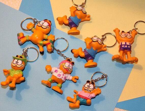 Vintage Garfield PVC Figures Upcycled Keychains Your Choice | Etsy