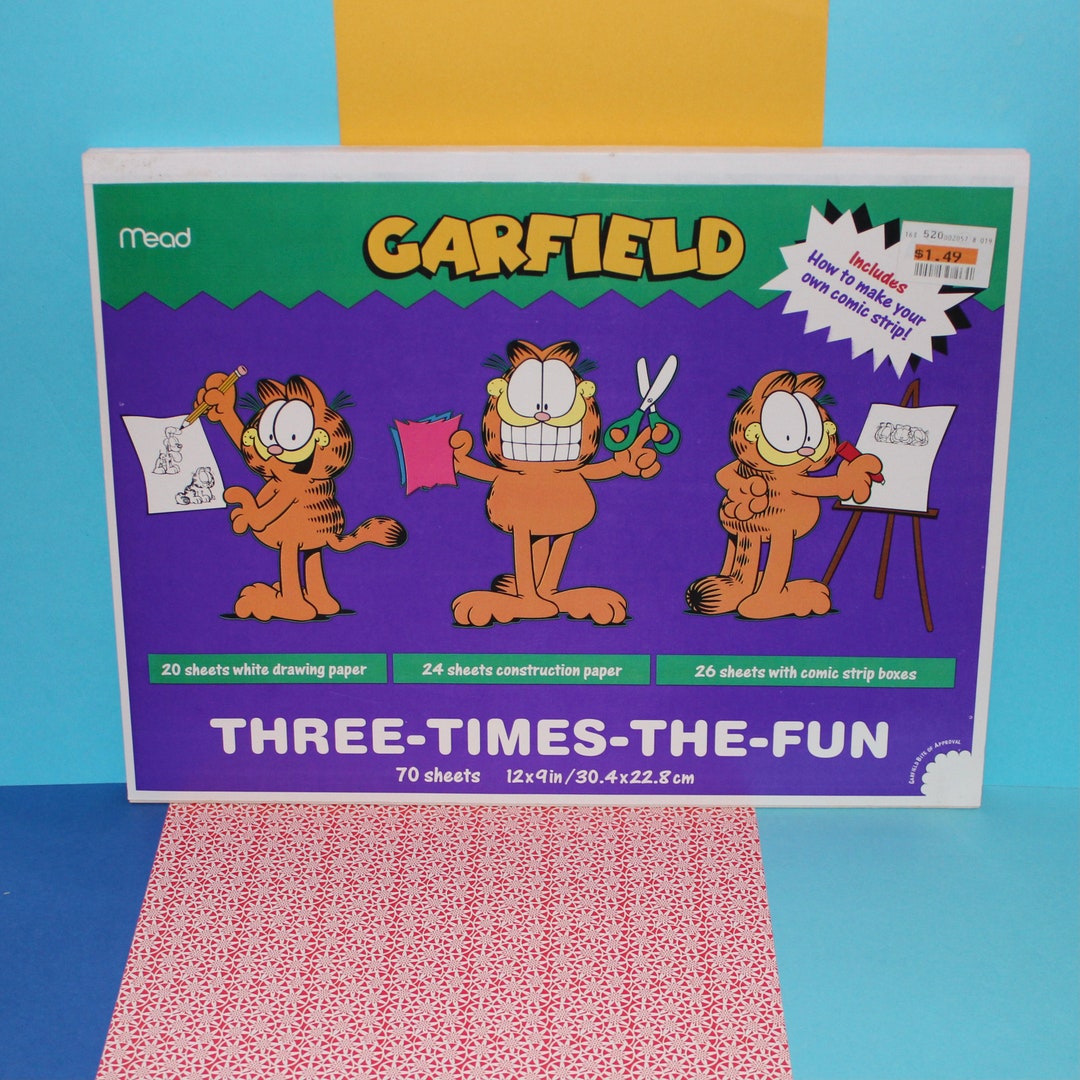 Vintage Garfield Three-times-the-fun Drawing Paper, Construction Paper ...
