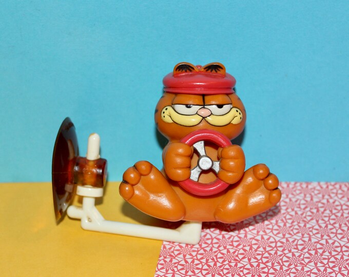 Vintage Garfield Driving PVC Figure/toy With Steering Wheel Window ...