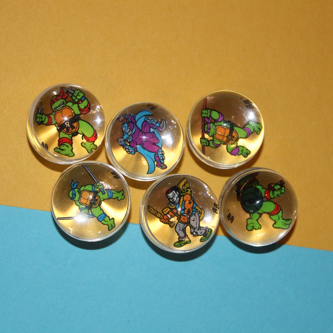 Teenage Mutant Ninja Turtles TMNT Complete Set of 6 Marbles Rad Rollers ...