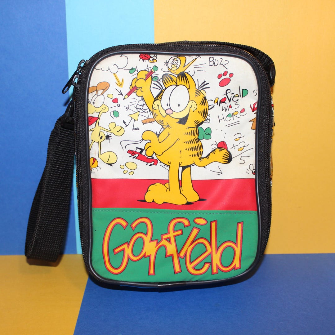 Vintage Garfield Shoulder/crossover Bag With Adjustable Strap & Zipper ...