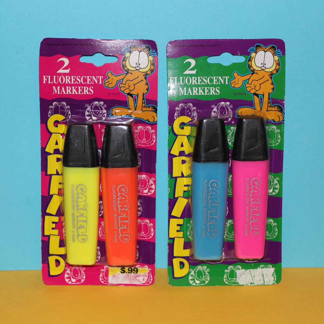 Vintage Garfield Highlighters/fluorescent Markers PAWS - Still Sealed ...