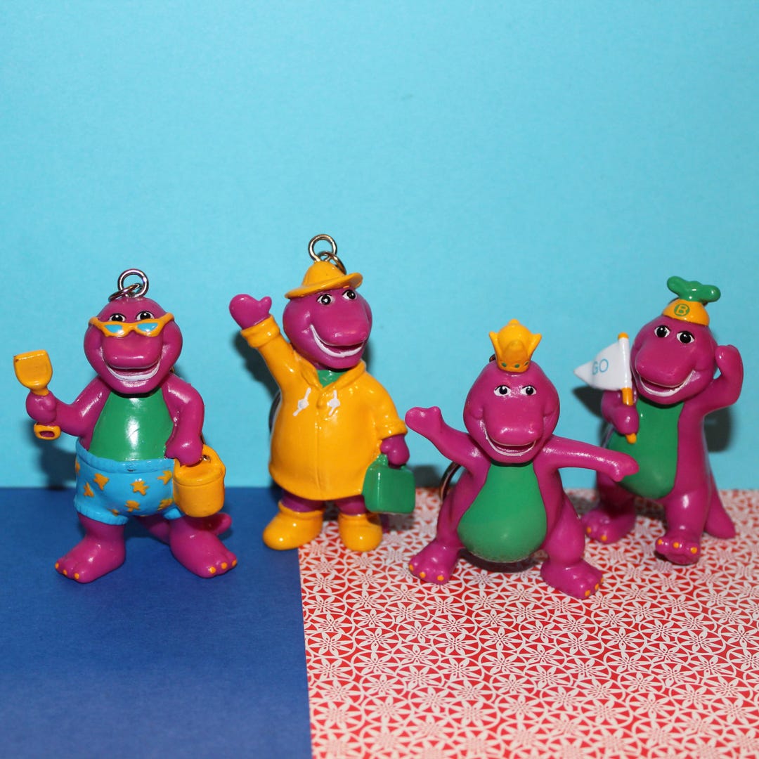 Vintage Barney PVC Figures Upcycled Keychains 1993 - Your Choice - Etsy