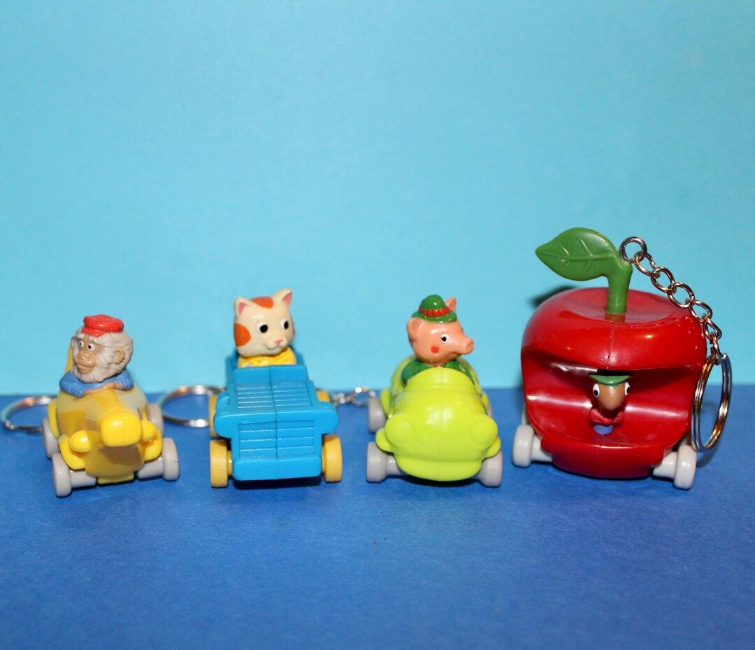 The Busy World of Richard Scarry Upcycled Keychains Mcdonald's Happy ...