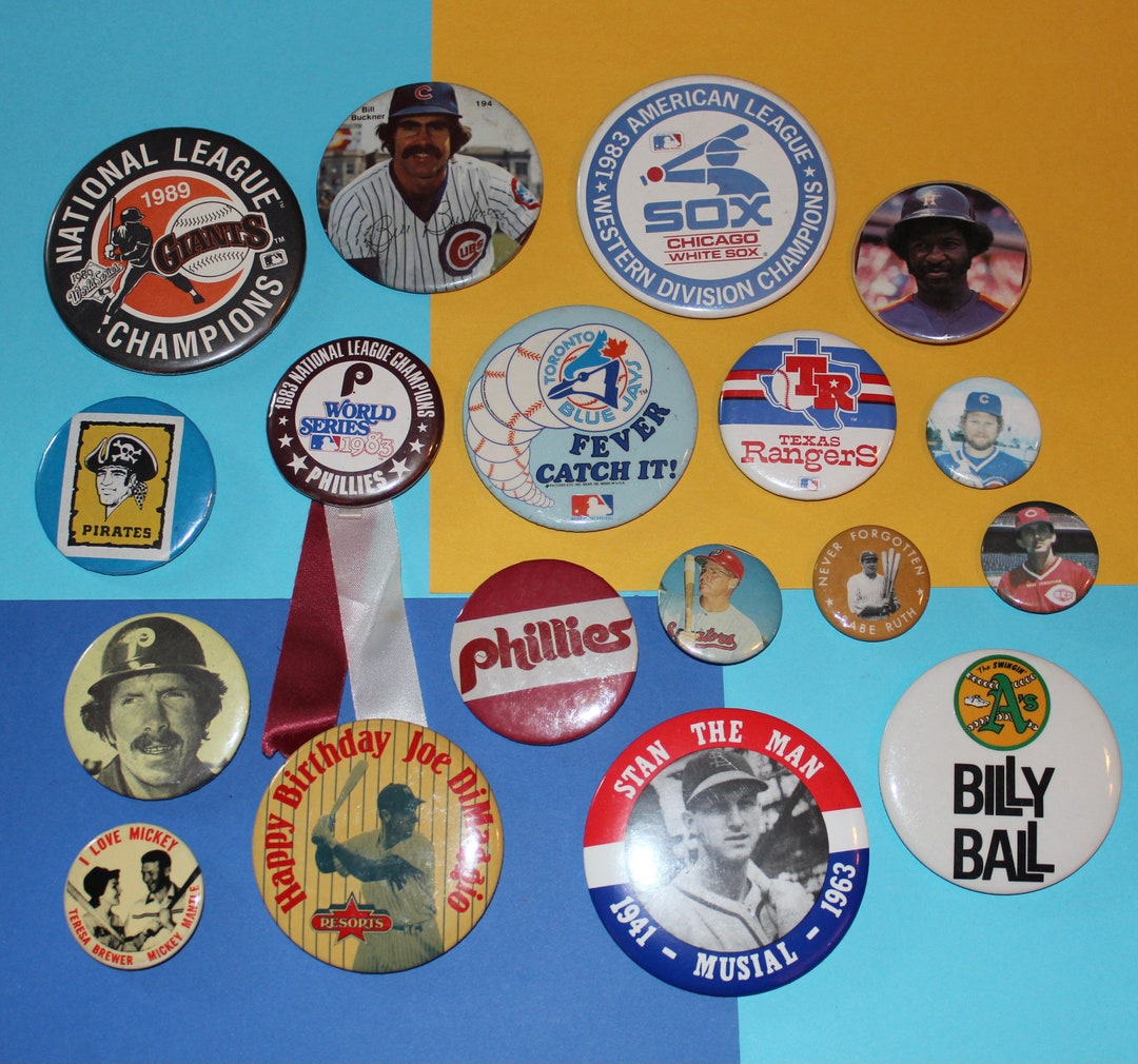 Vintage MLB / Major League Baseball Buttons/pins/pinbacks - 1980s ...