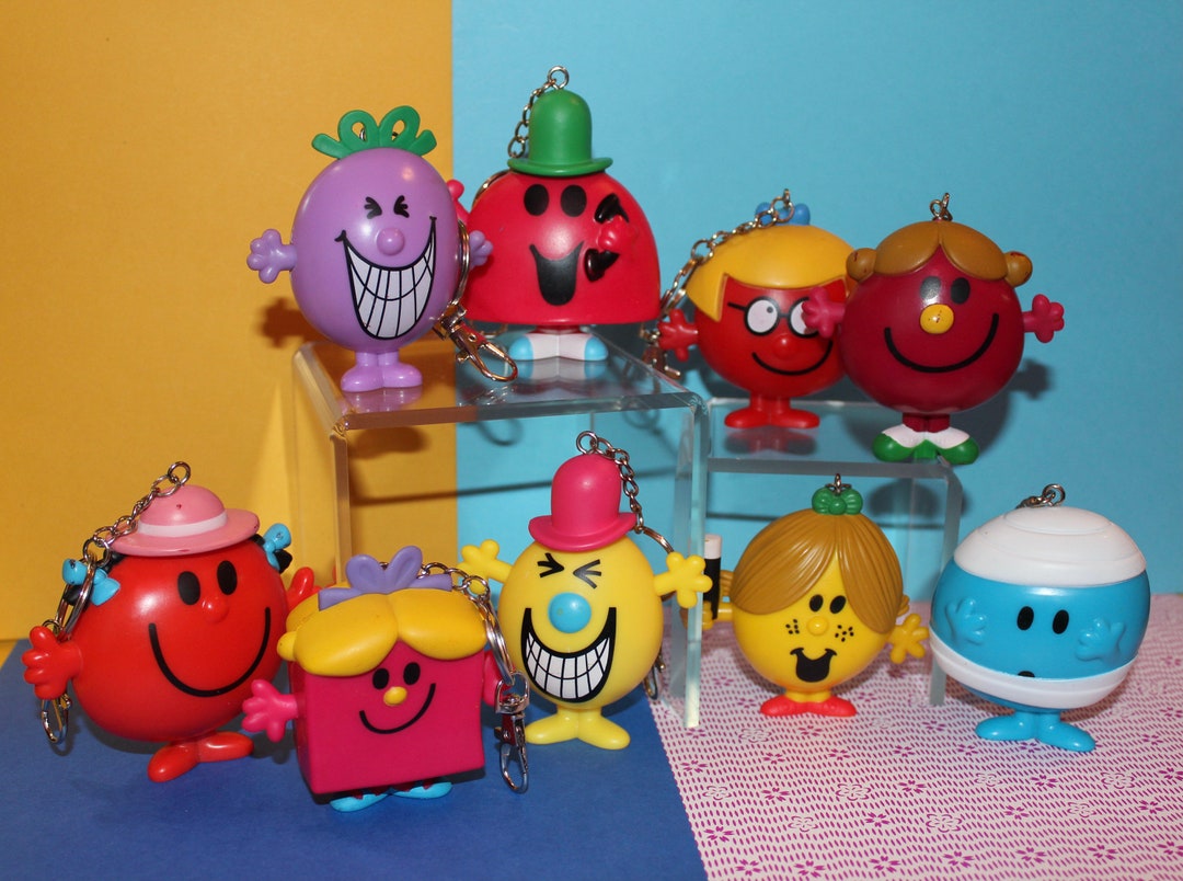 Little Miss & Mr. Men Mcdonald's Happy Meal Toys Upcycled Keychain ...