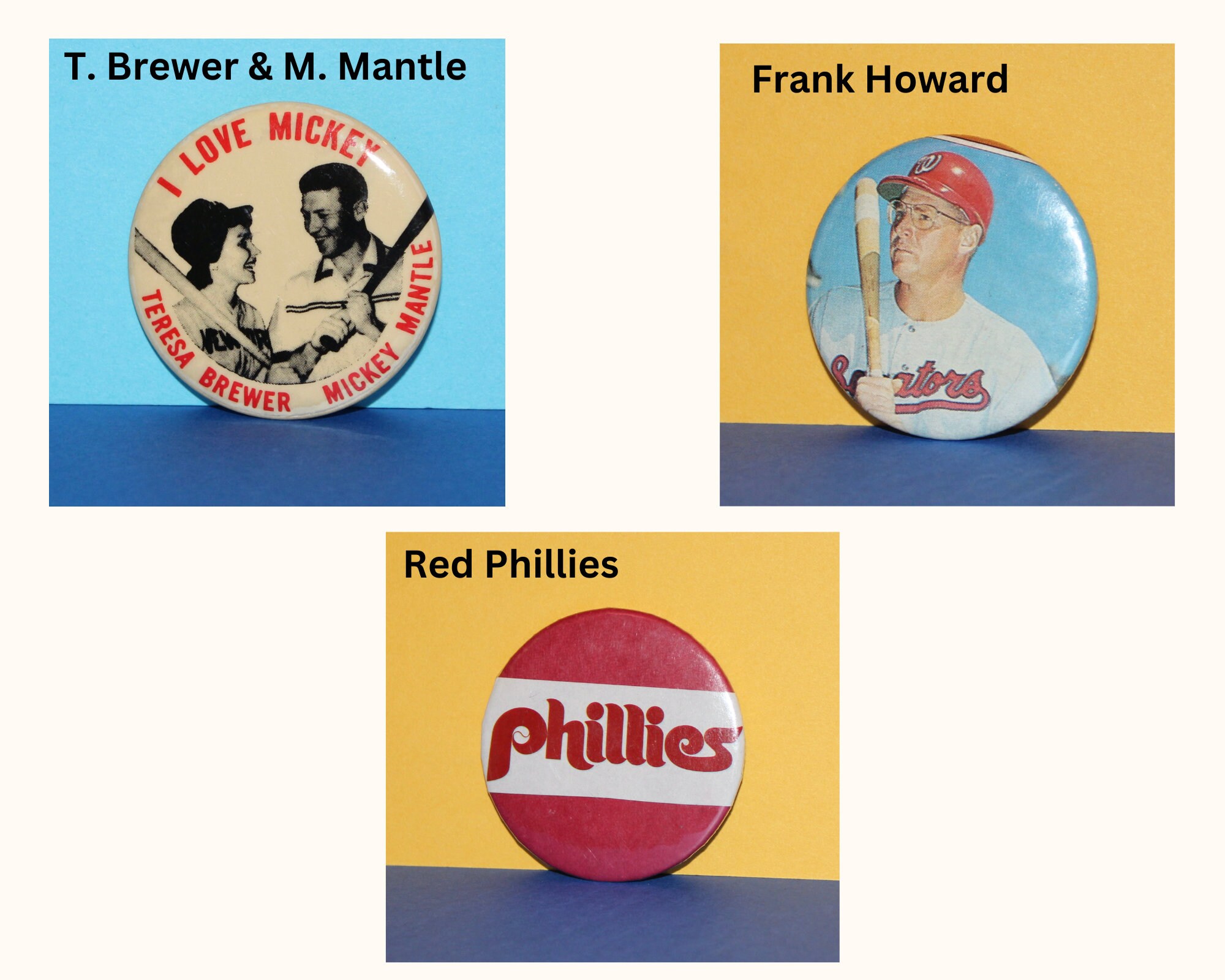 Vintage MLB / Major League Baseball Buttons/pins/pinbacks - 1980s ...