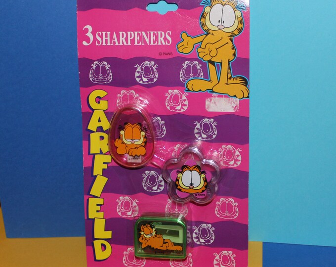 Vintage Garfield Set of 3 Pencil Sharpeners PAWS - New in Package - Etsy