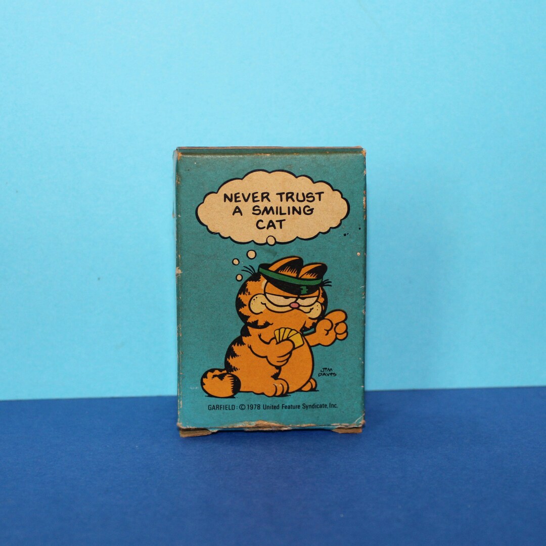 Vintage Garfield Mini Playing Cards never Trust a Smiling Cat Young ...