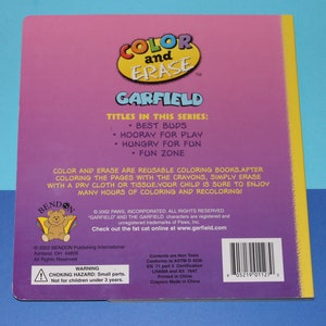 Vintage Garfield Color and Erase Hungry for Fun Book With Erasable ...