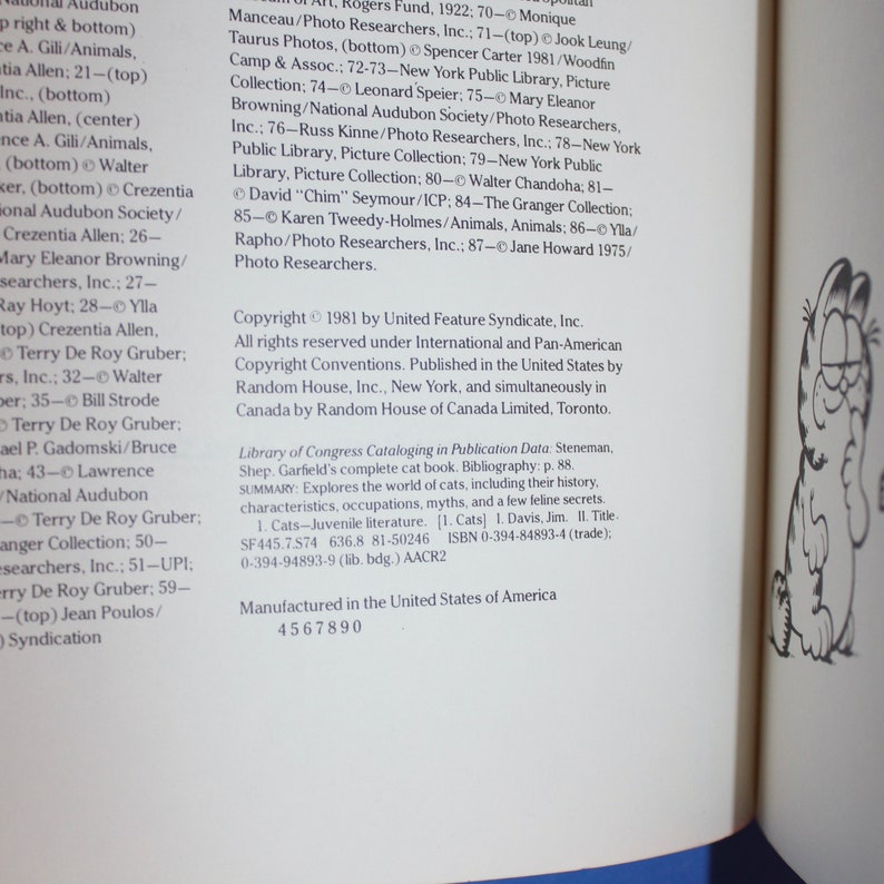 Garfield the Complete Cat Book Vintage Random House 1981 3rd - Etsy