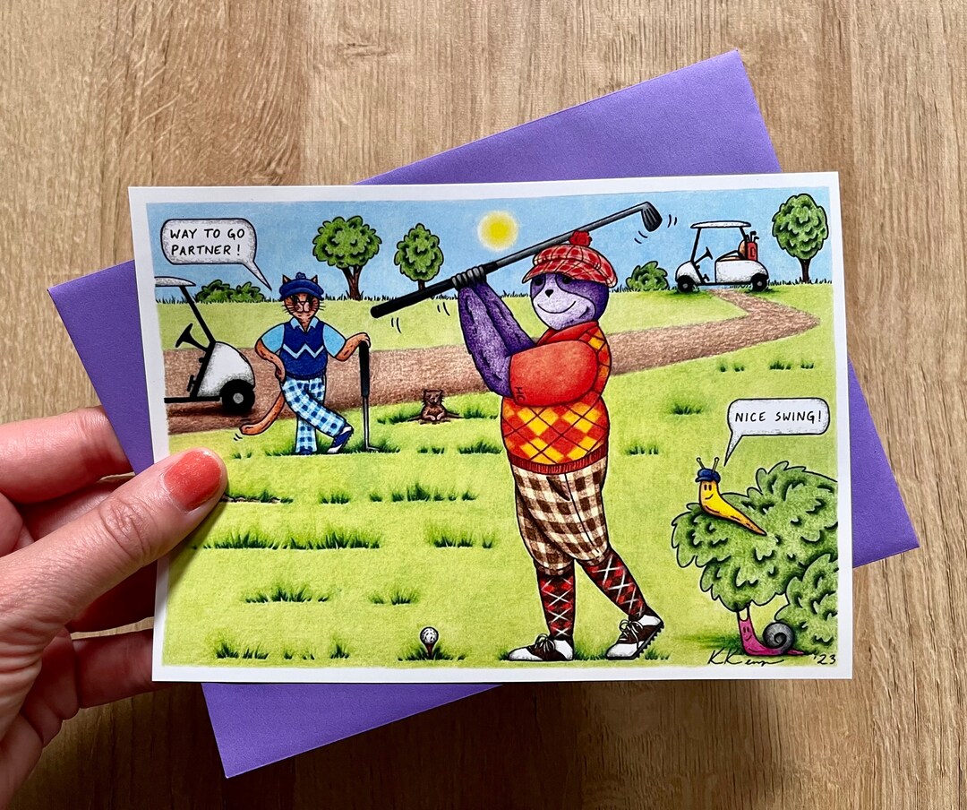 Lf-golfing-single Card - Etsy Australia