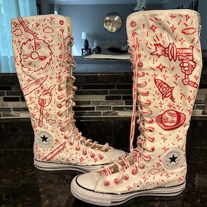 Misadventures Knee High Converse - Etsy