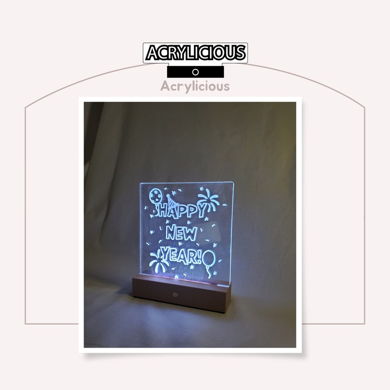 DIY Acrylic LED Light Stand With Wireless USB Charging Multi-colour ...