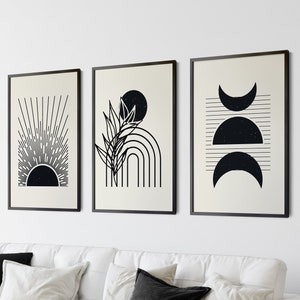 Boho Wall Prints Neutral Boho Wall Art Set of 3 Posters - Etsy UK