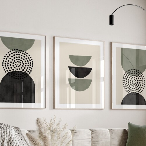 Boho Abstract Wall Art Prints Boho Wall Decor Set of 3 - Etsy UK