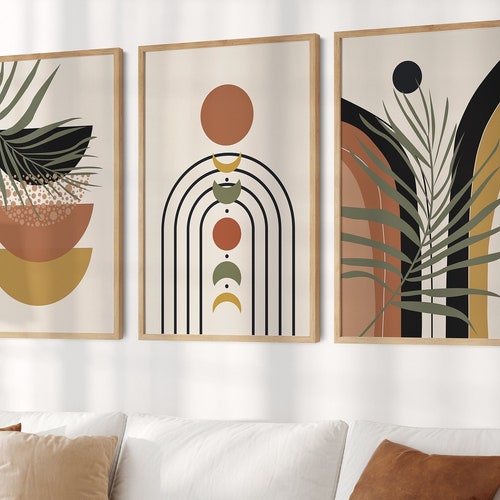 Boho Abstract Wall Art Prints Boho Wall Decor Set of 3 Wall - Etsy