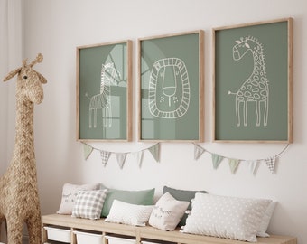 Set of 2 Boho Sage Green Nursery Printable Wall Art Sun - Etsy Australia