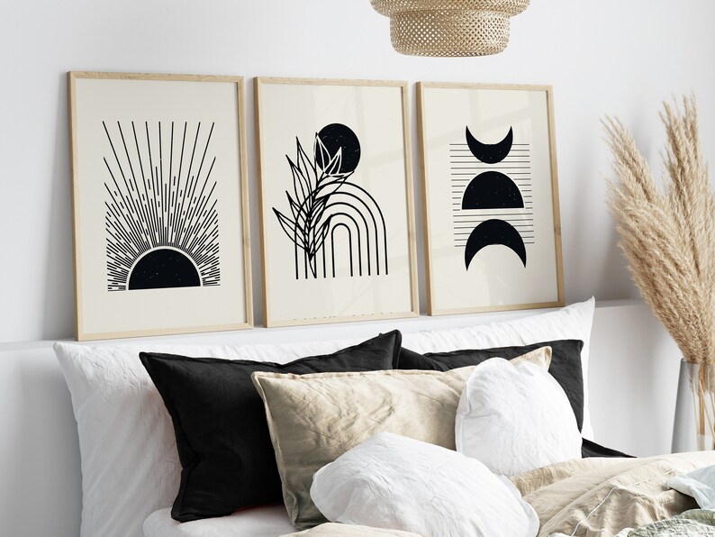 Boho Wall Prints Neutral Boho Wall Art Set of 3 Posters - Etsy UK