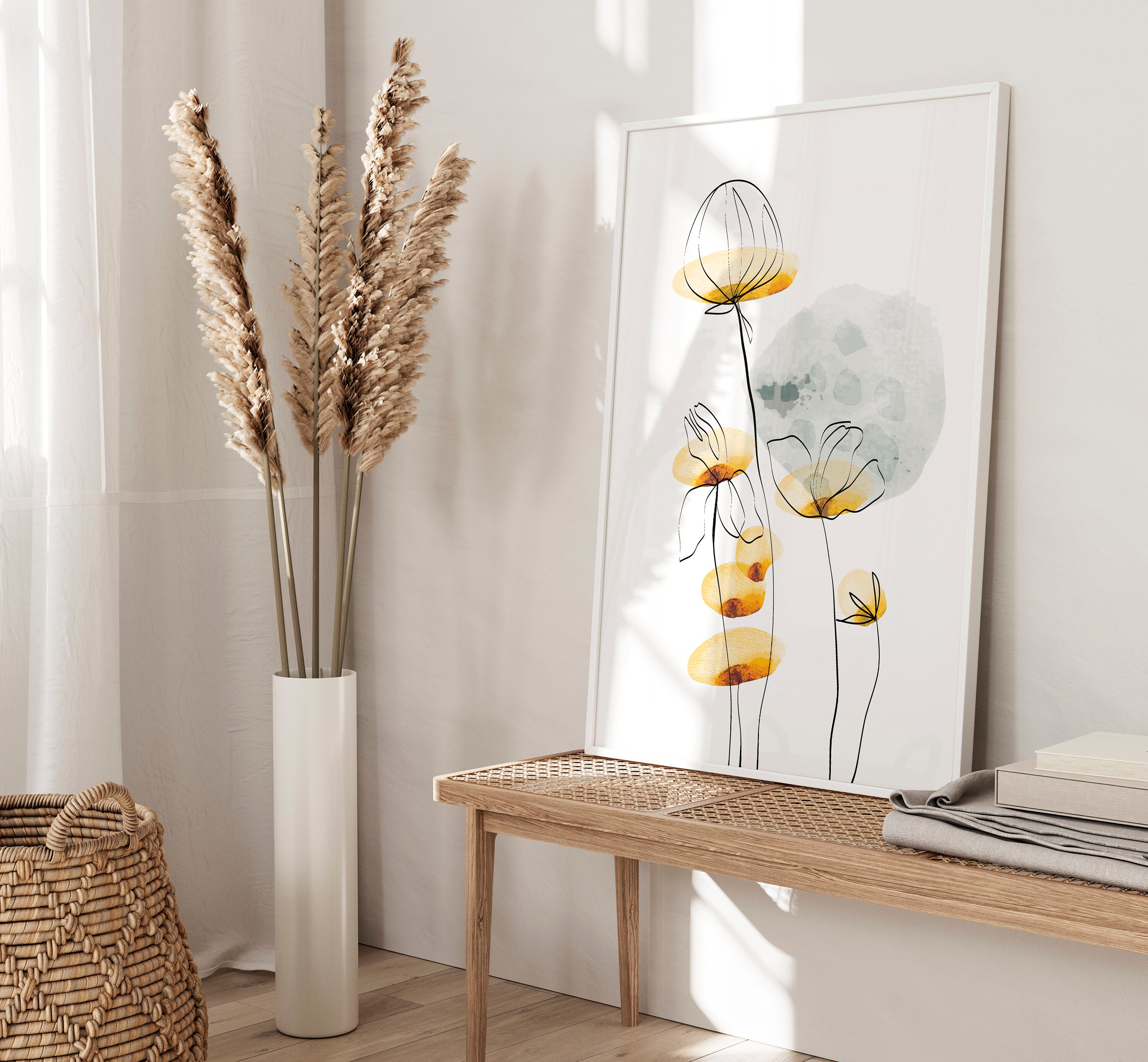 Yellow Wall Art Prints Yellow Wall Decor Yellow & Grey Wall - Etsy UK