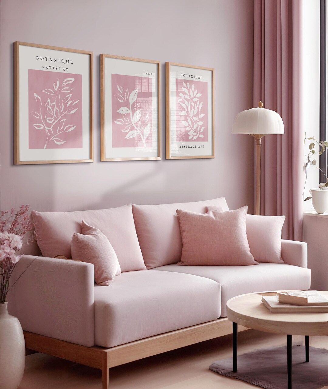 Pink, Wall Art, Set of 3 Wall Prints, Pink Wall Prints, Pink Wall Decor ...