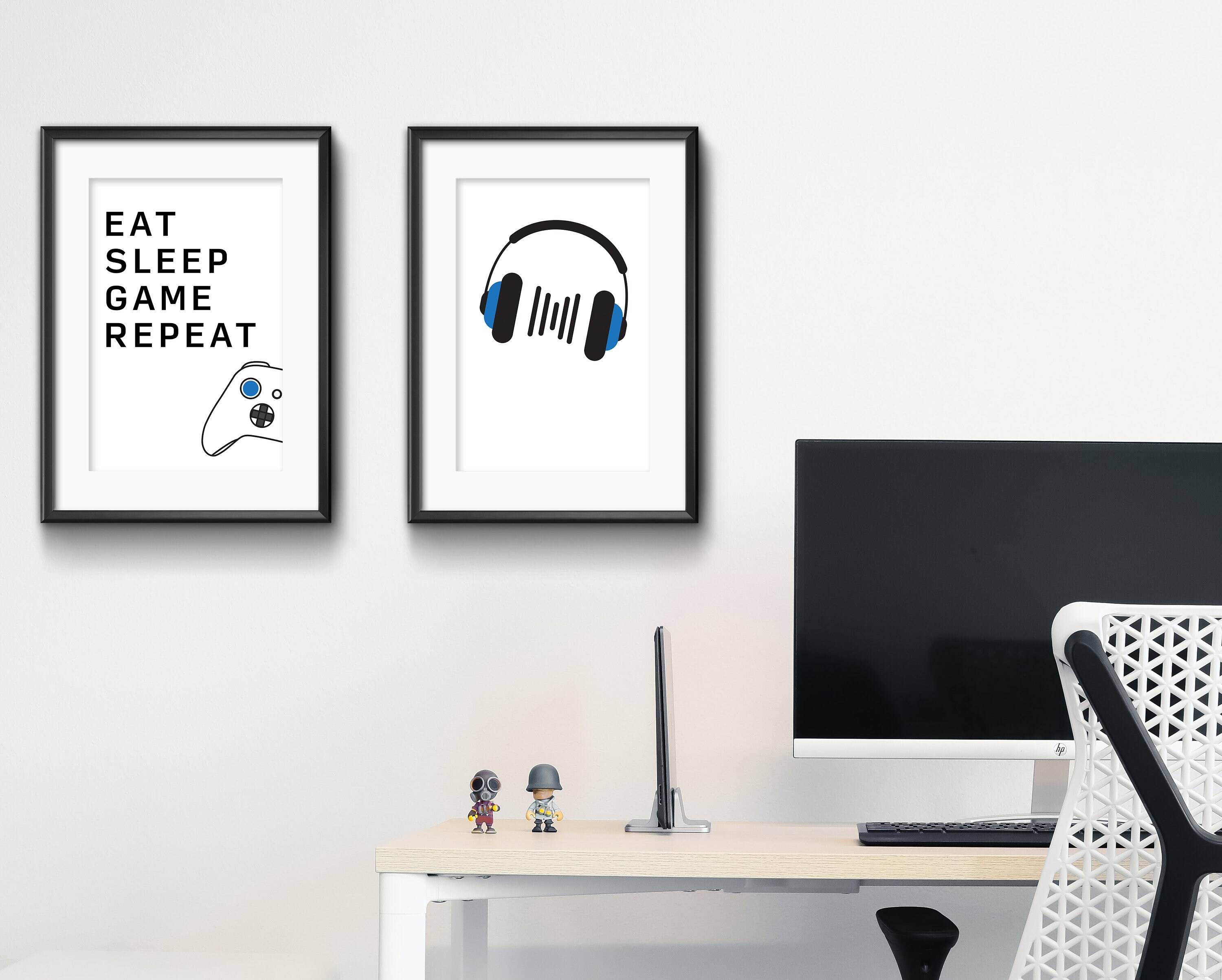 Printable Art Blue Gaming Prints Blue Gaming Wall Art Blue - Etsy