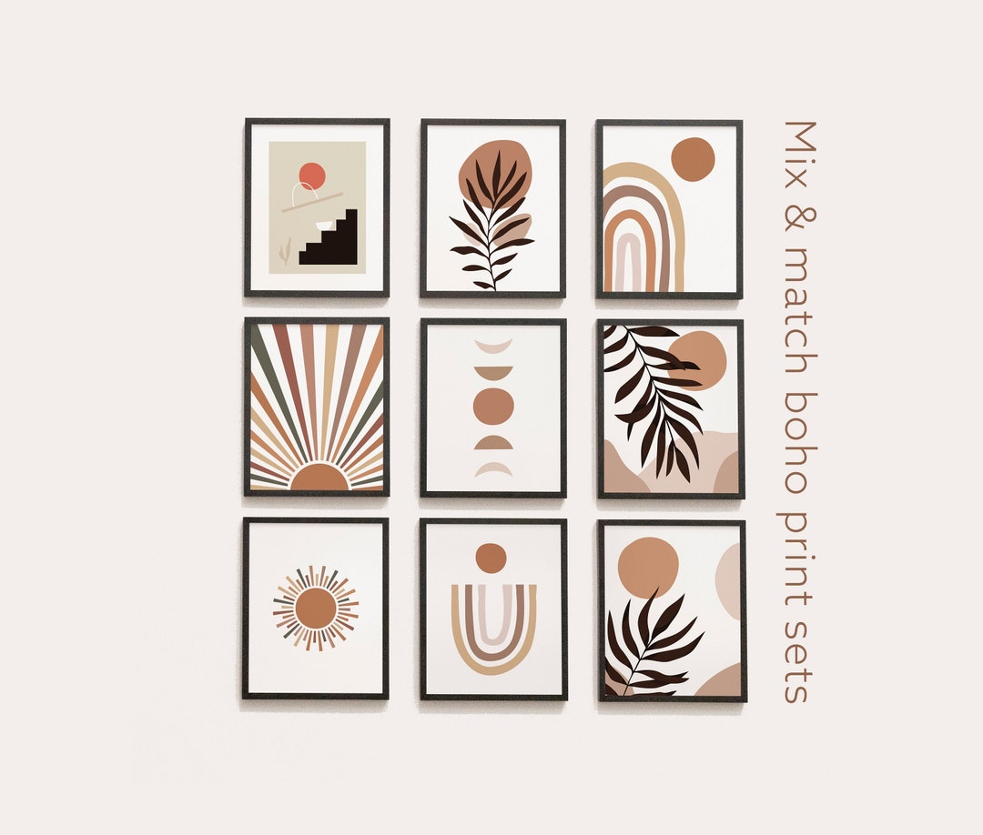 Mix & Match, Boho Wall Prints, Boho Wall Art, Boho Home Decor, Scandi ...