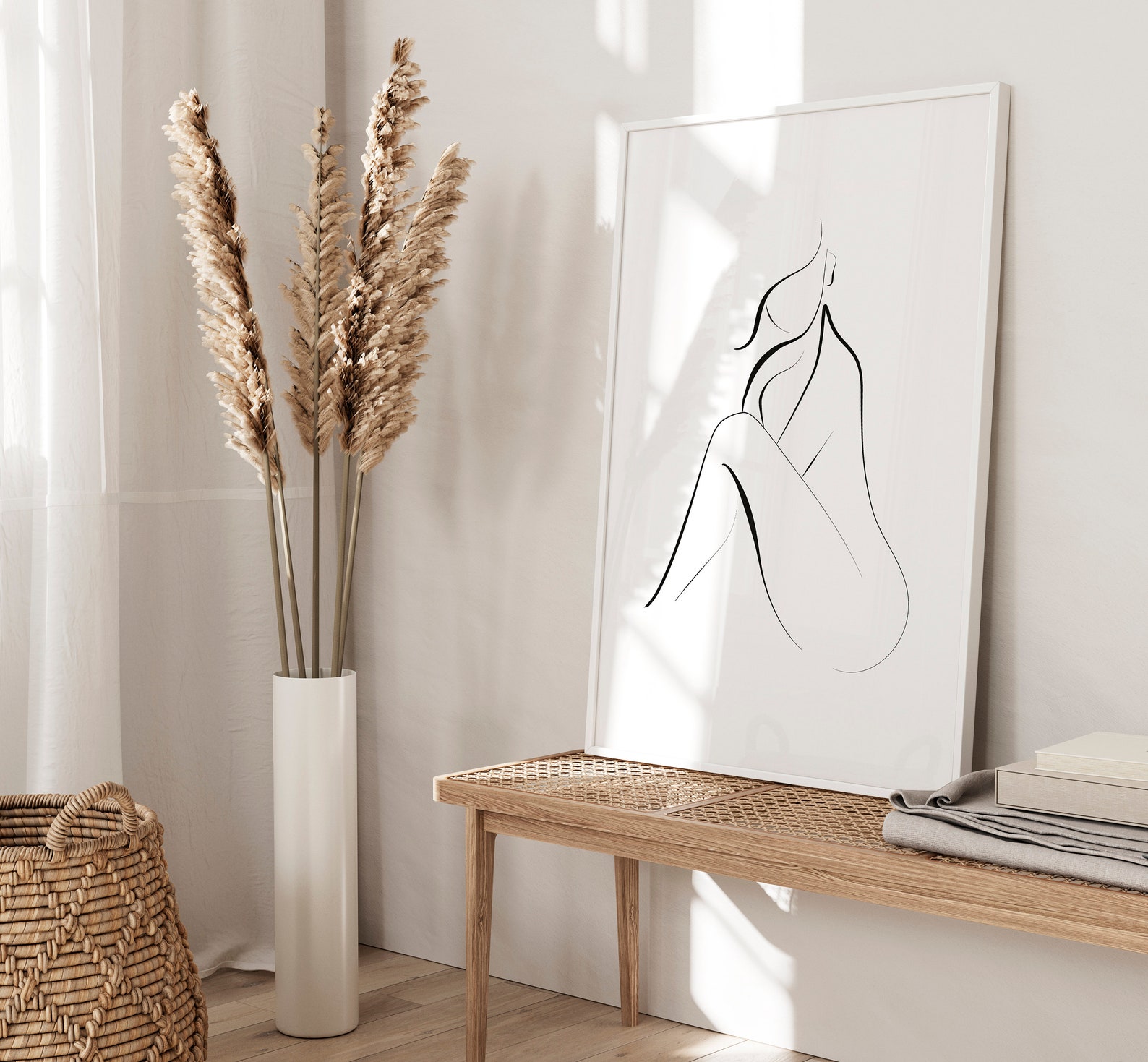 Line Art Bedroom Wall Prints, Women Line Drawings, Set of 3 Prints ...