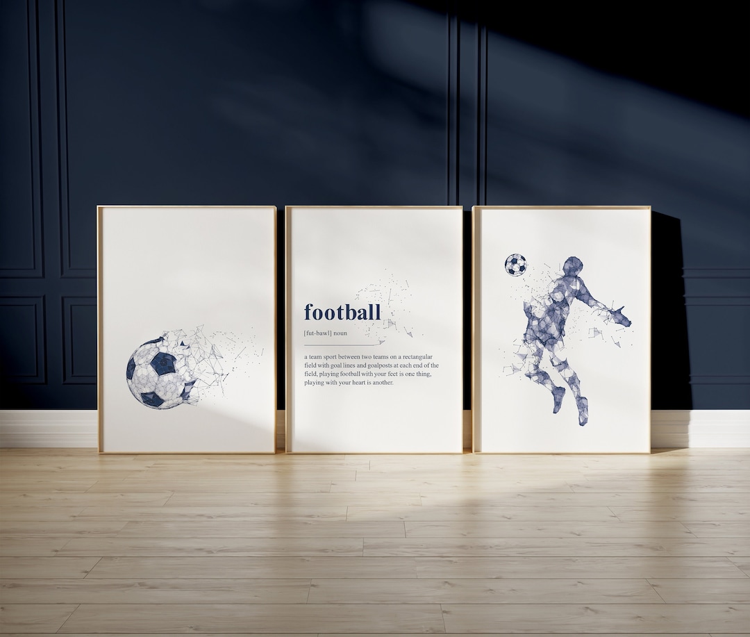 Set of 3 Football Wall Art Prints Abstract Football Wall Art - Etsy