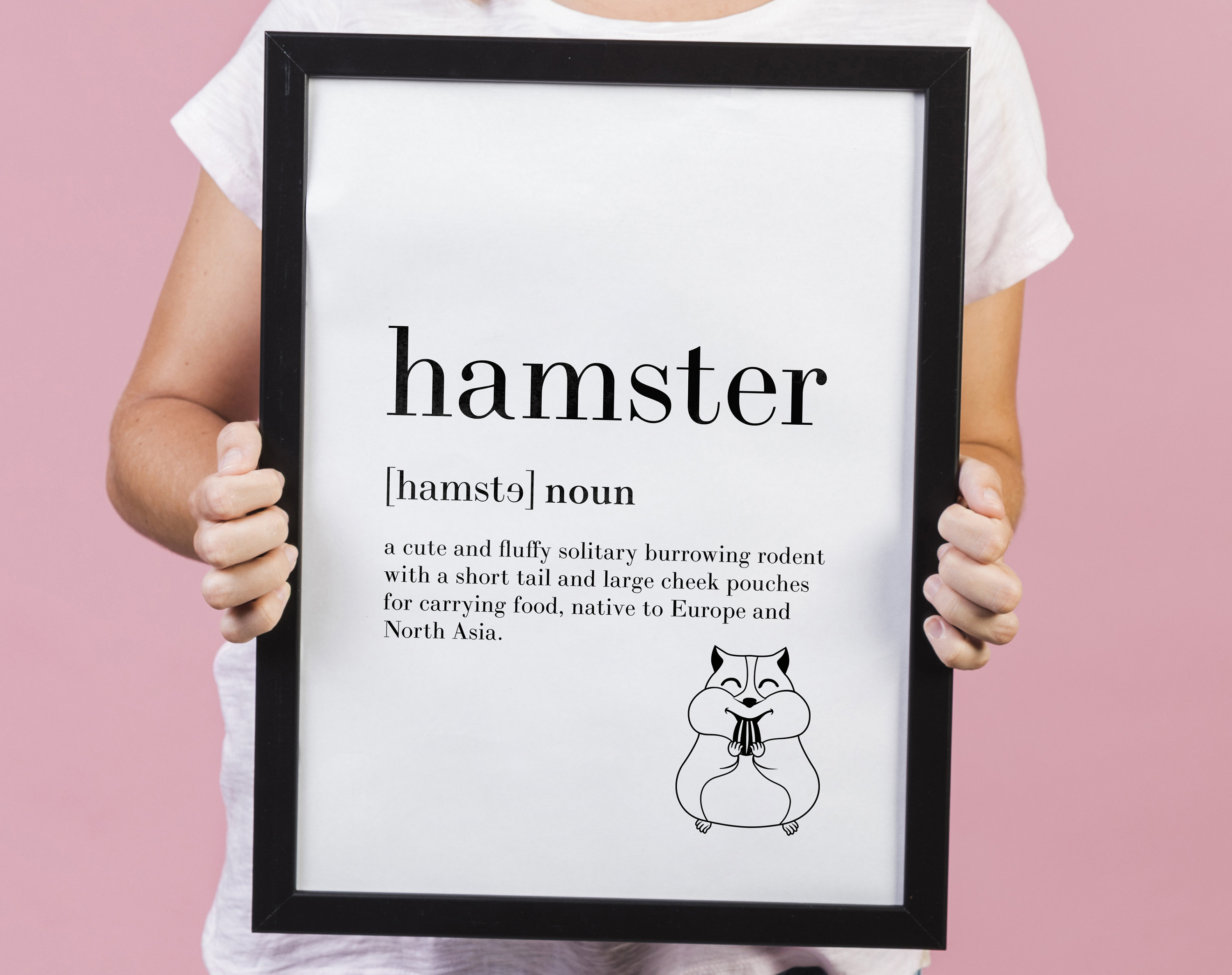 Hamster Definition Print, Pet Hamster, Wall Print, Hamster Print, Gift ...