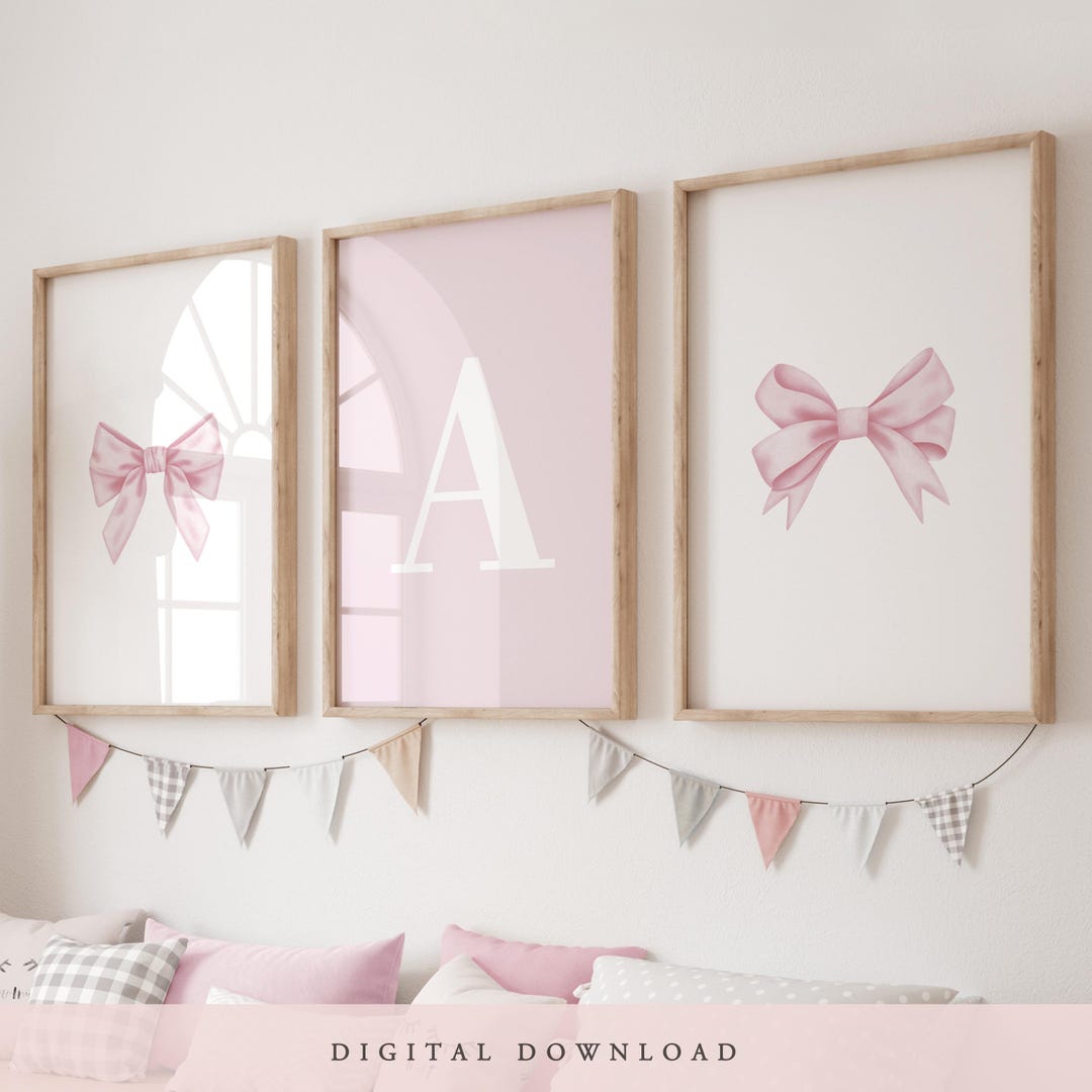 Custom Pink Prints, Girls Pink Nursery Wall Art, Personalised Wall Art ...