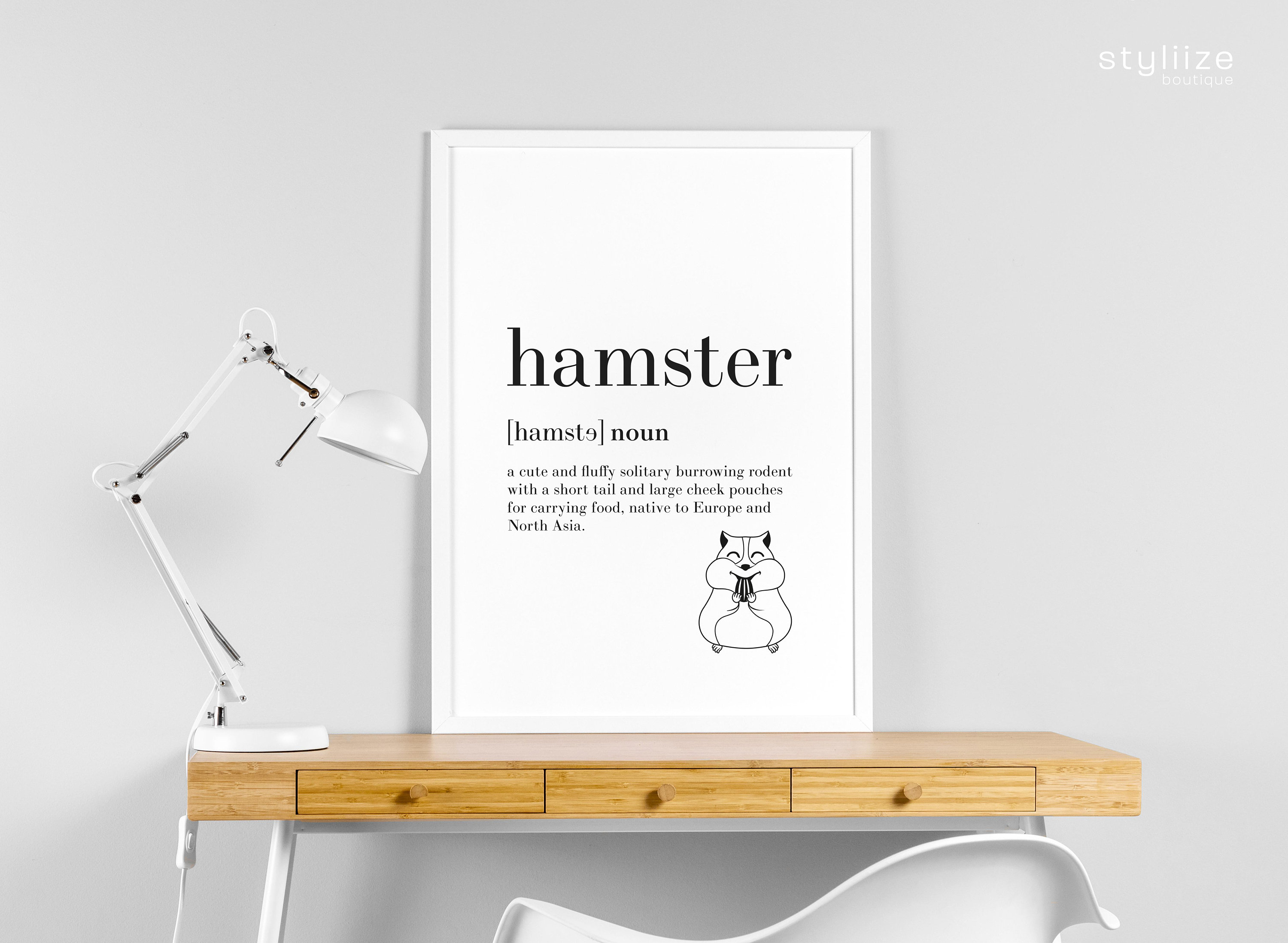 Hamster Definition Print Pet Hamster Wall Print Hamster Noun - Etsy
