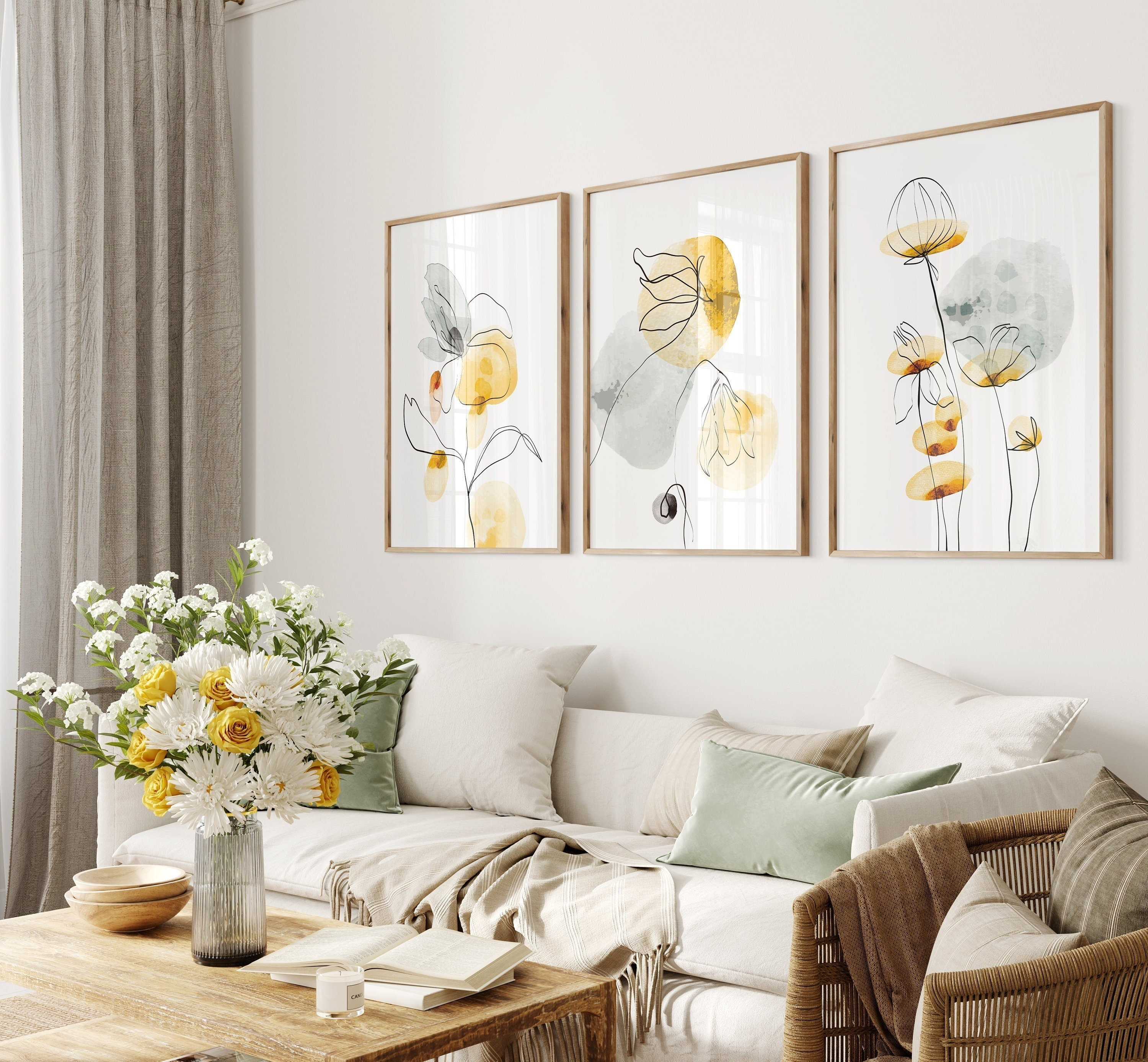 Yellow Wall Decor Etsy
