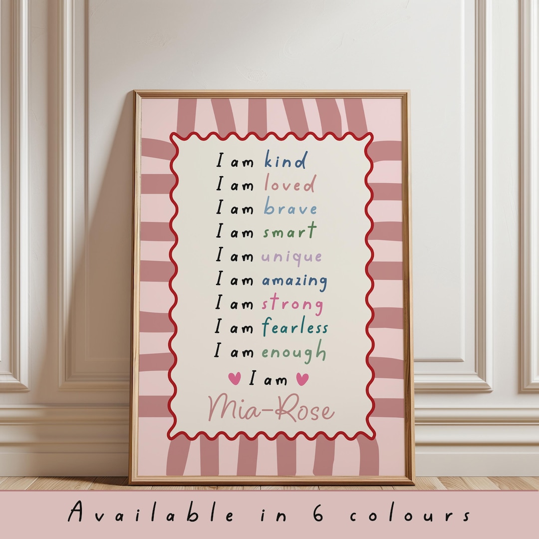 Kids Affirmation Print, Girls Print, Toddler Bedroom, Playroom Decor ...