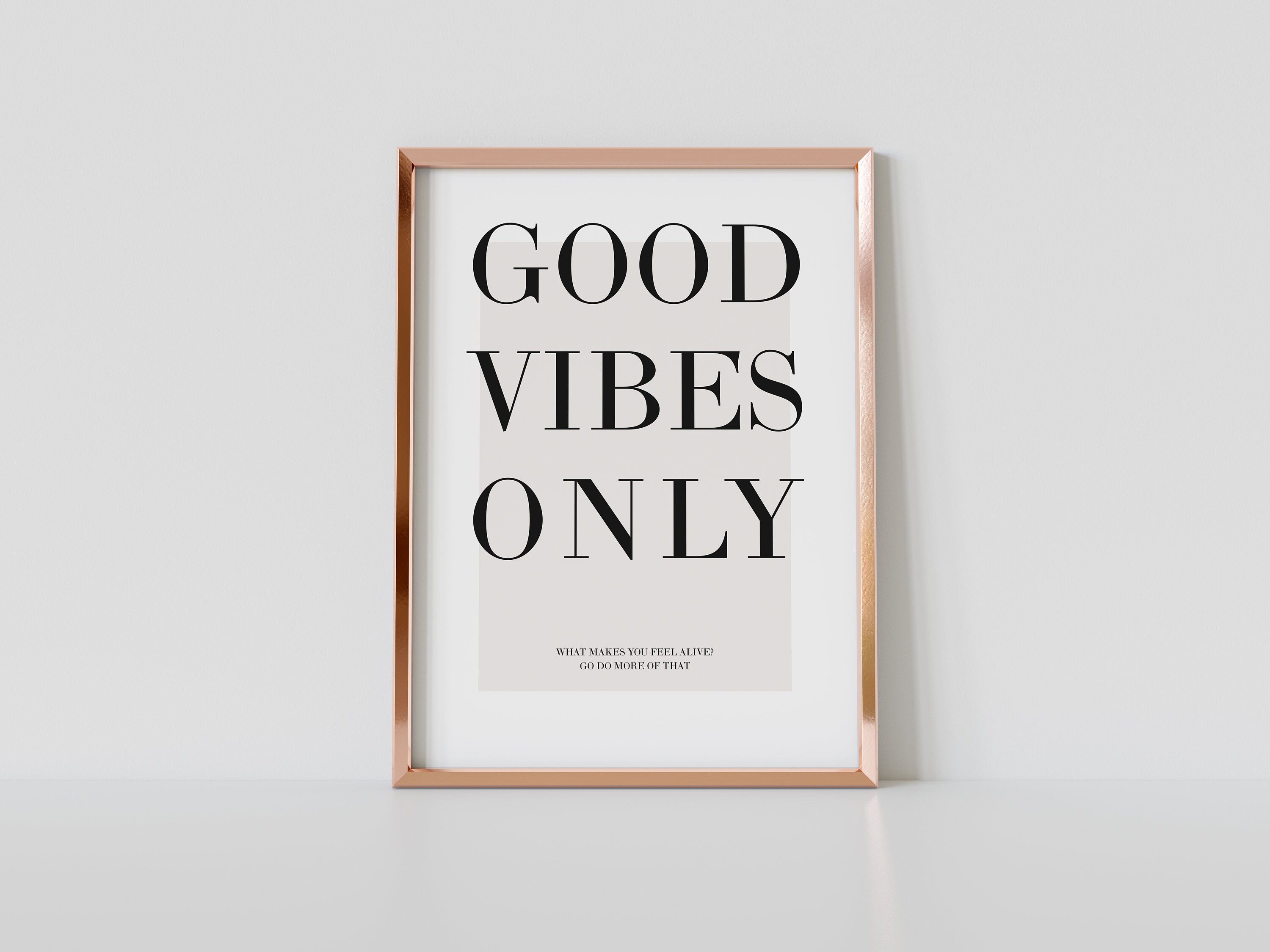 Neutral Wall Art Good Vibes Only Poster Beige Home Decor - Etsy