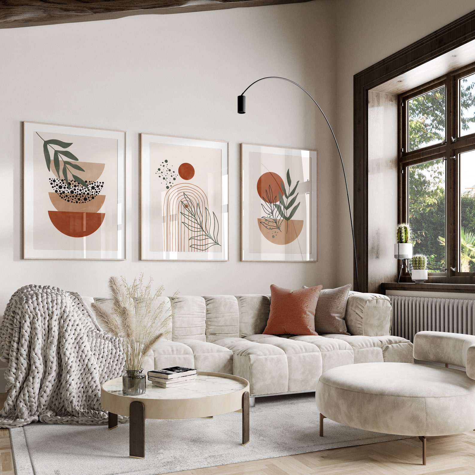 Boho Abstract Wall Art Prints Boho Wall Decor Set of 3 - Etsy