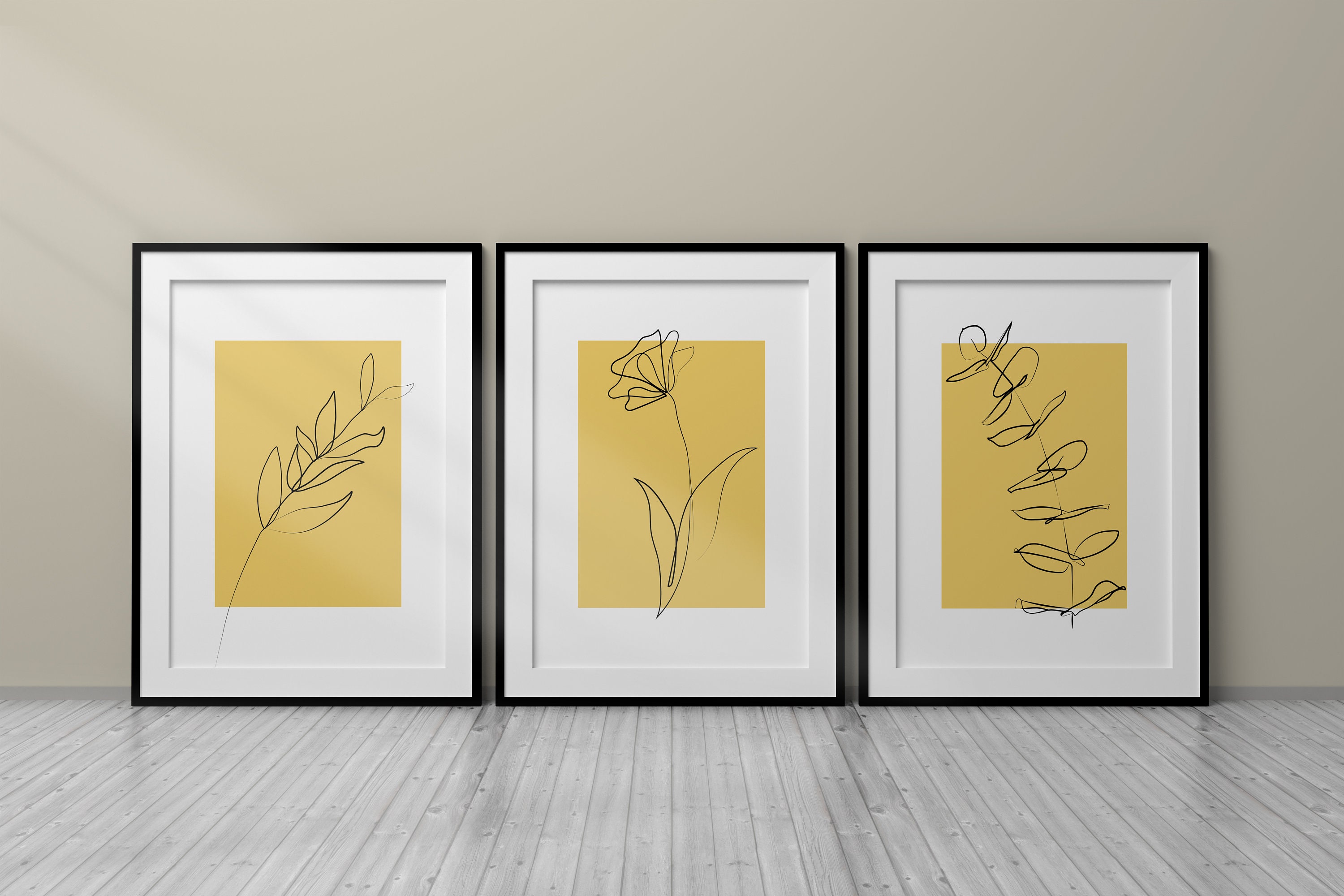 Yellow Wall Art Prints, Botanical Wall Decor, Plant Wall Art, Botanical ...
