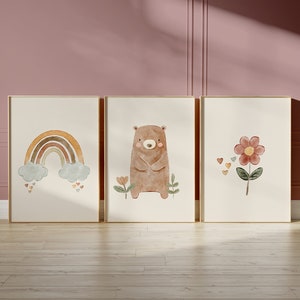 Boho Nursery Prints, Boho Nursery Wall Art, Boho Girls Nursery, Boho ...