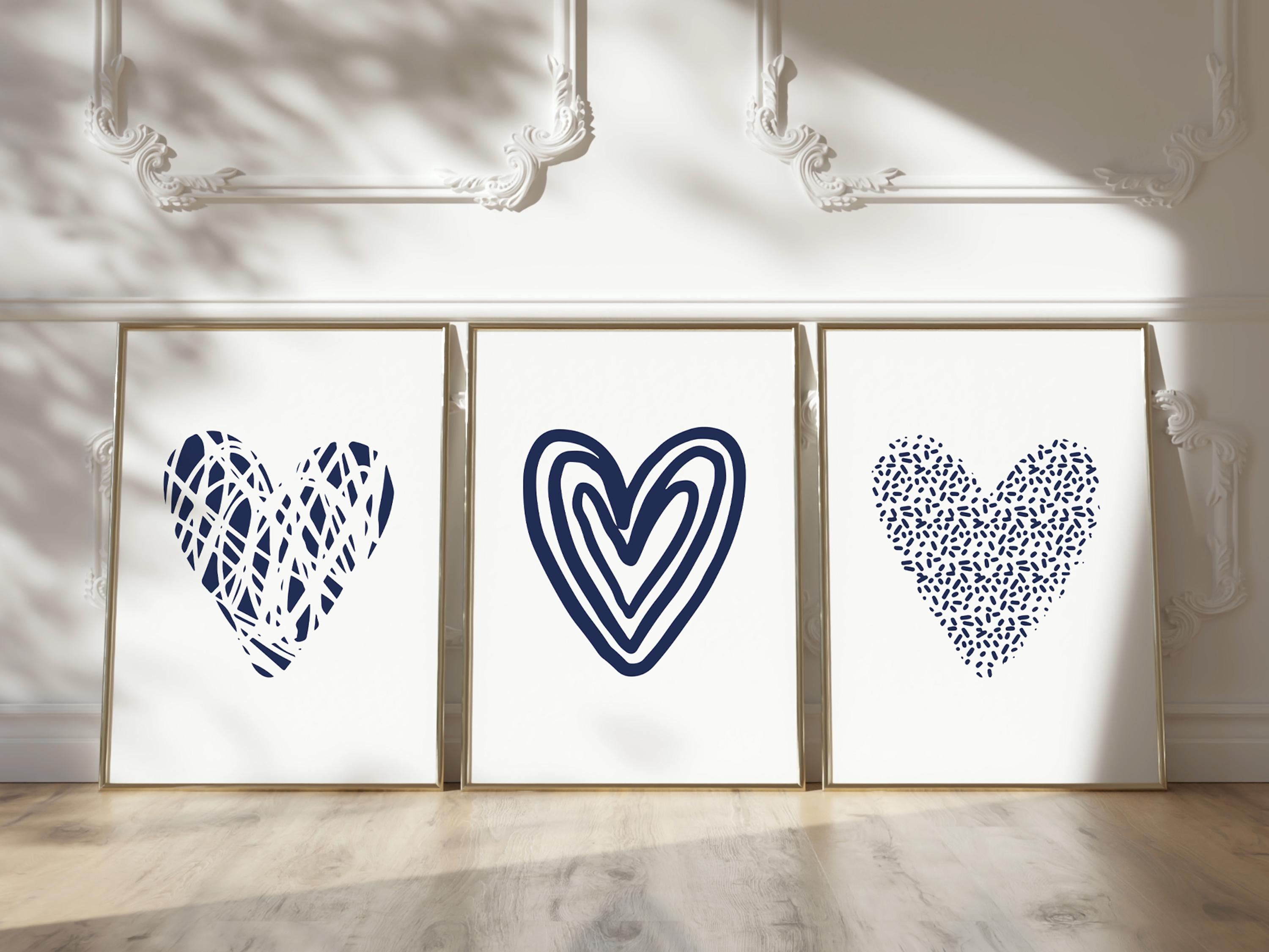 Set of 3 Navy Blue Wall Art Prints, Navy Blue Wall Prints, Navy Blue ...