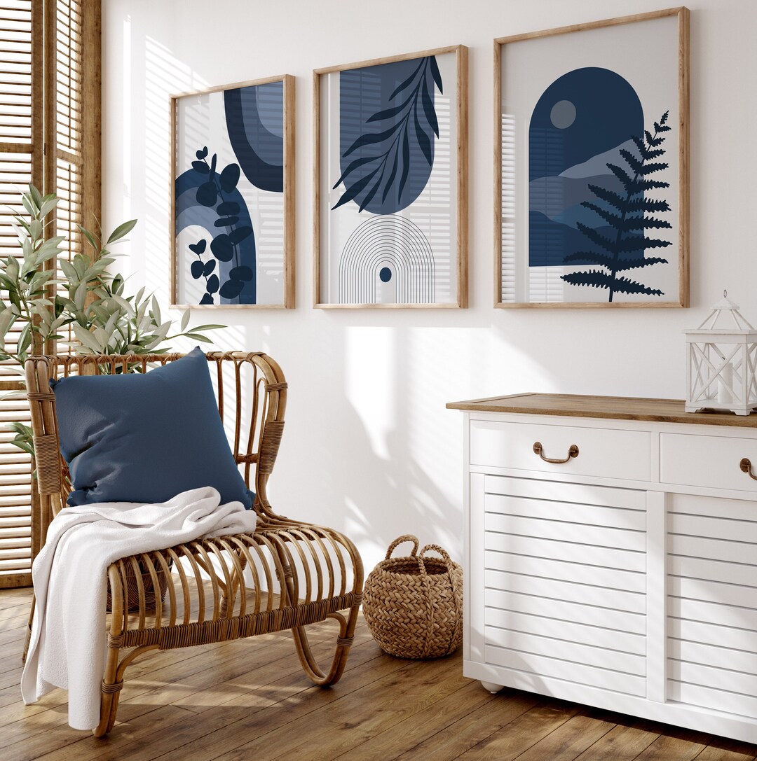 Boho Wall Art Prints, Boho Wall Decor, Set of 3 Wall Prints, Modern Mid ...