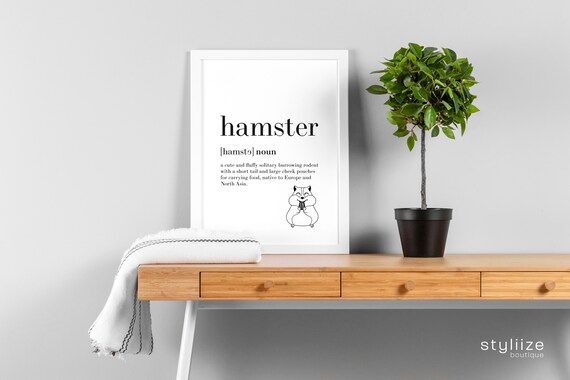 Hamster Definition Print Pet Hamster Wall Print Hamster Noun - Etsy