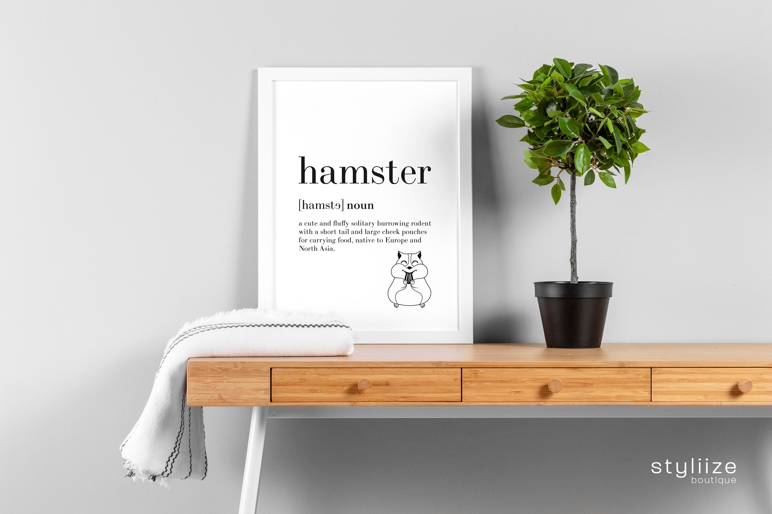 Hamster Definition Print Pet Hamster Wall Print Hamster Noun | Etsy UK