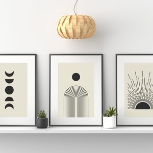 Boho Wall Prints, Neutral Boho Wall Art, Set of 3 Posters, Boho ...